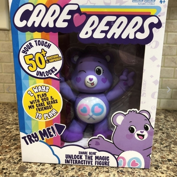 Toys | Care Bears 220 Purple Share Bear Interactive Figu | Poshmark